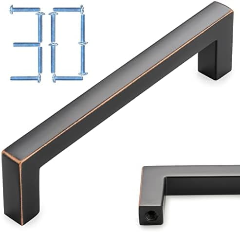 30-Pack Solid Square Bar Cabinet Handle - Oil Rubbed Bronze Furniture ...