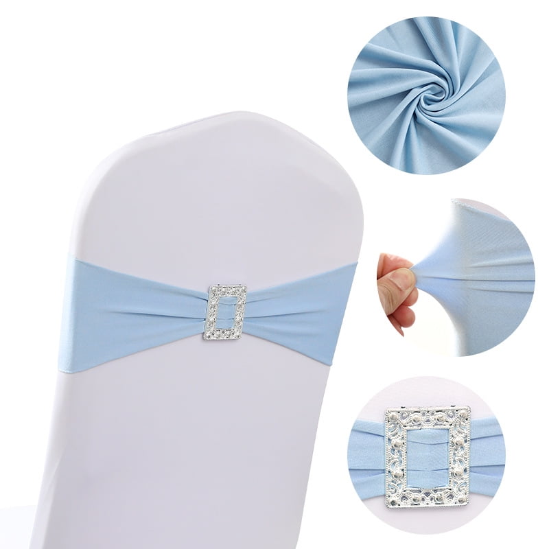 30 Pack Spandex Chair Sashes Bows Stretch Chair Cover Band with Buckle ...