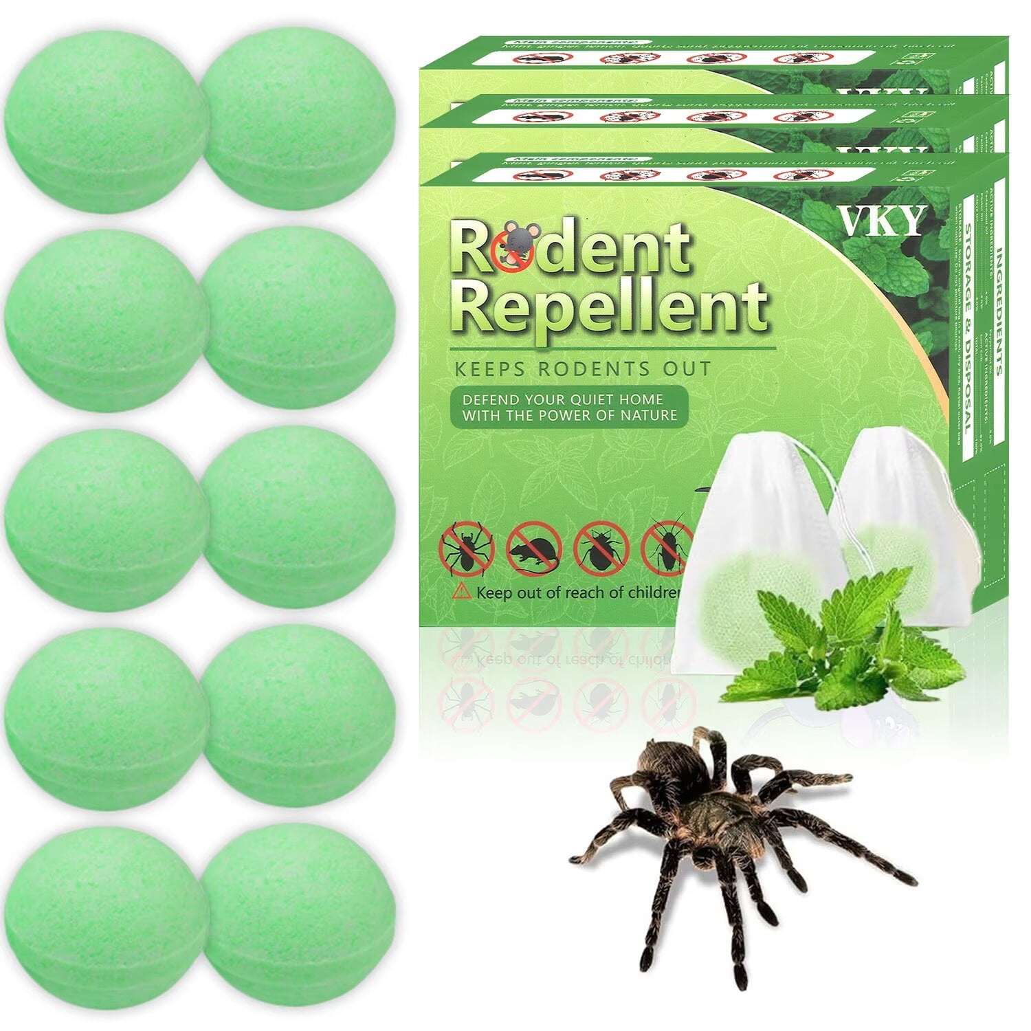 (30 Pack) Spider Repellent with Peppermint Oil, Squirrel & Rat ...