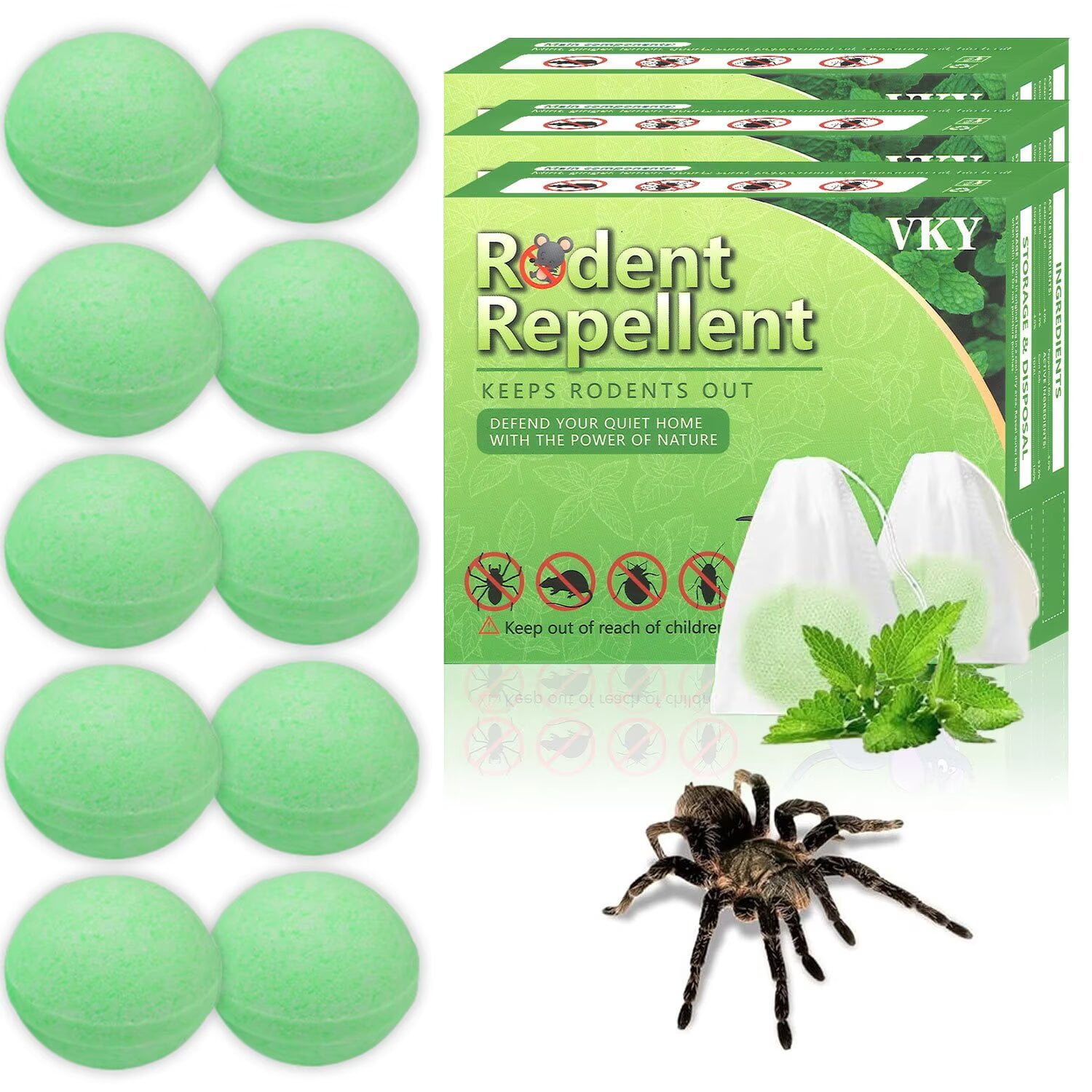 30 Pack Spider Rodent Repellent, Peppermint Oil Mouse Repellent Balls ...