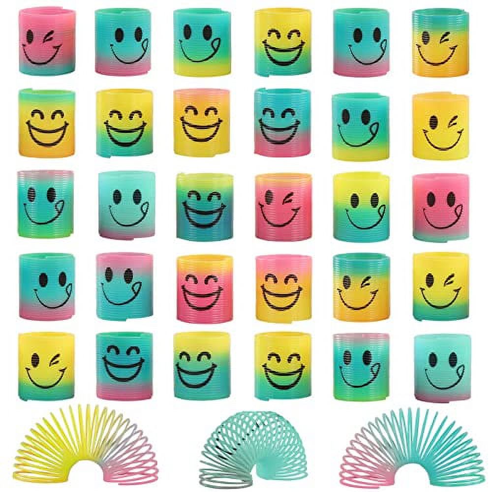 30 Pack Spring Rainbow Magic Fidget Stress Coil Mini Springs Bulk Toys ...