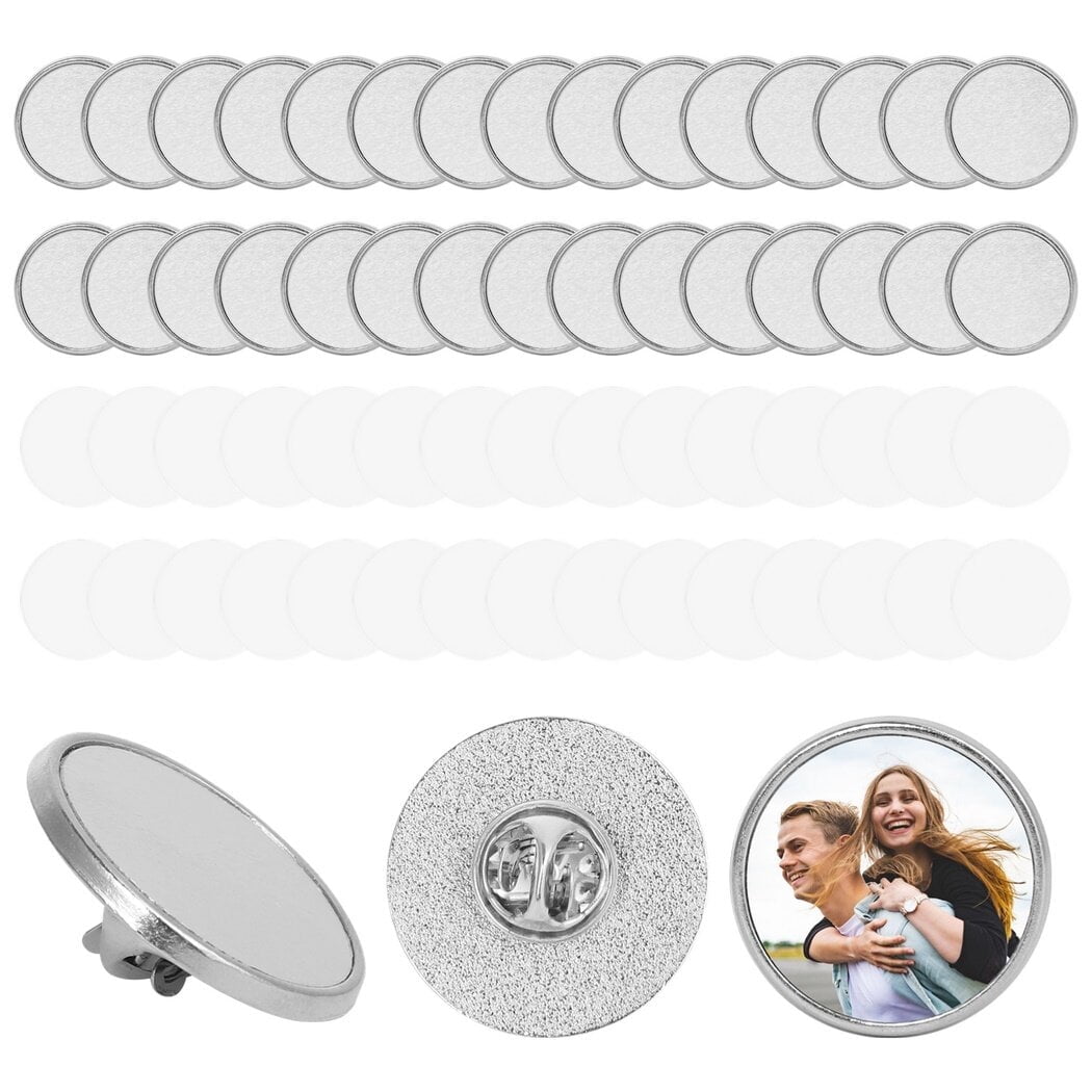 30 Pack Sublimation Blank Pins, 0.95 Inch Round DIY Button Badges ...