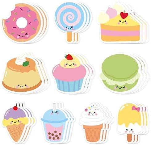30 Pack Sweet Treat Sticky Notes - Dessert Self Sticky Notepads Ice ...