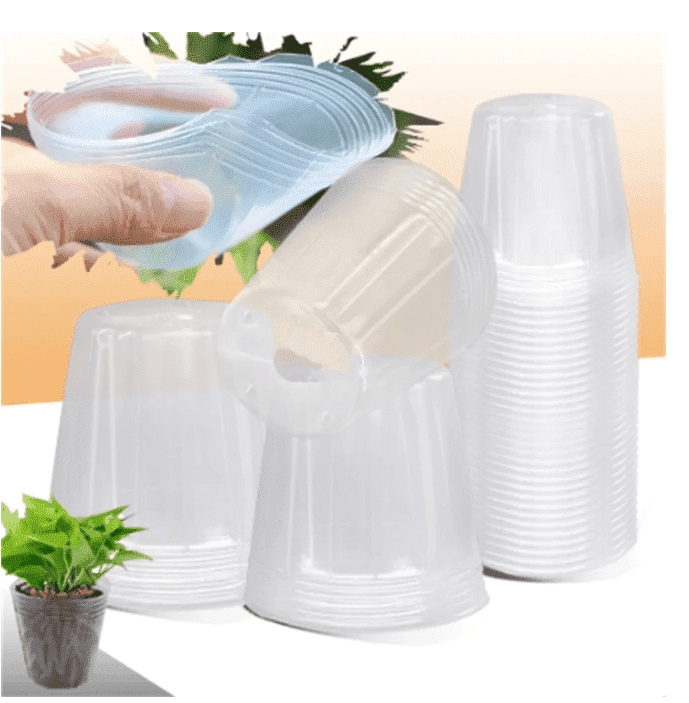 Clear Nursery Pots - 30 Pack with Drainage Holes, 5 Size Variety ...