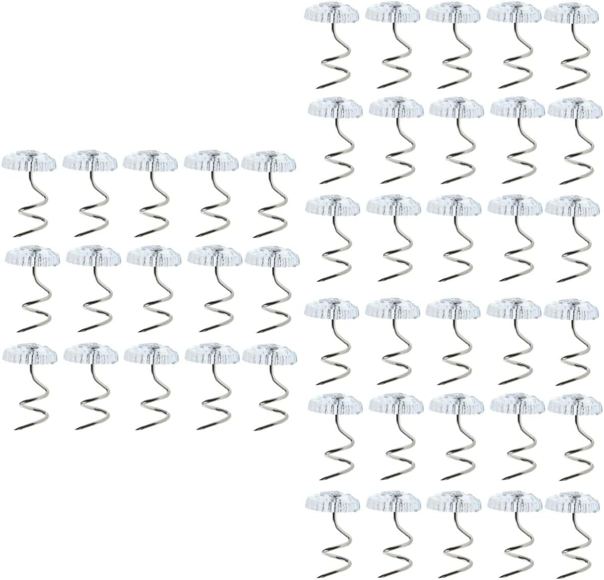 30 Pack Twist Pins with Small Box Transparent Metal Rose Heads Shape ...