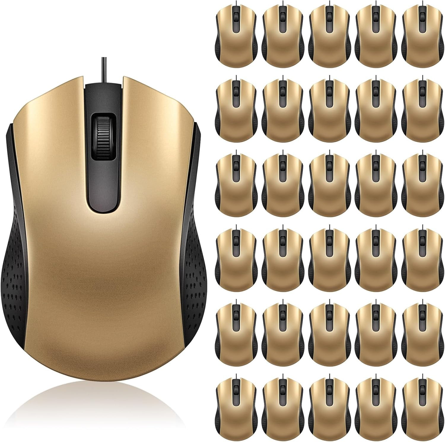 30 Pack USB Wired 3 Button Corded Computer Mice Bulk USB for PC Desktop ...