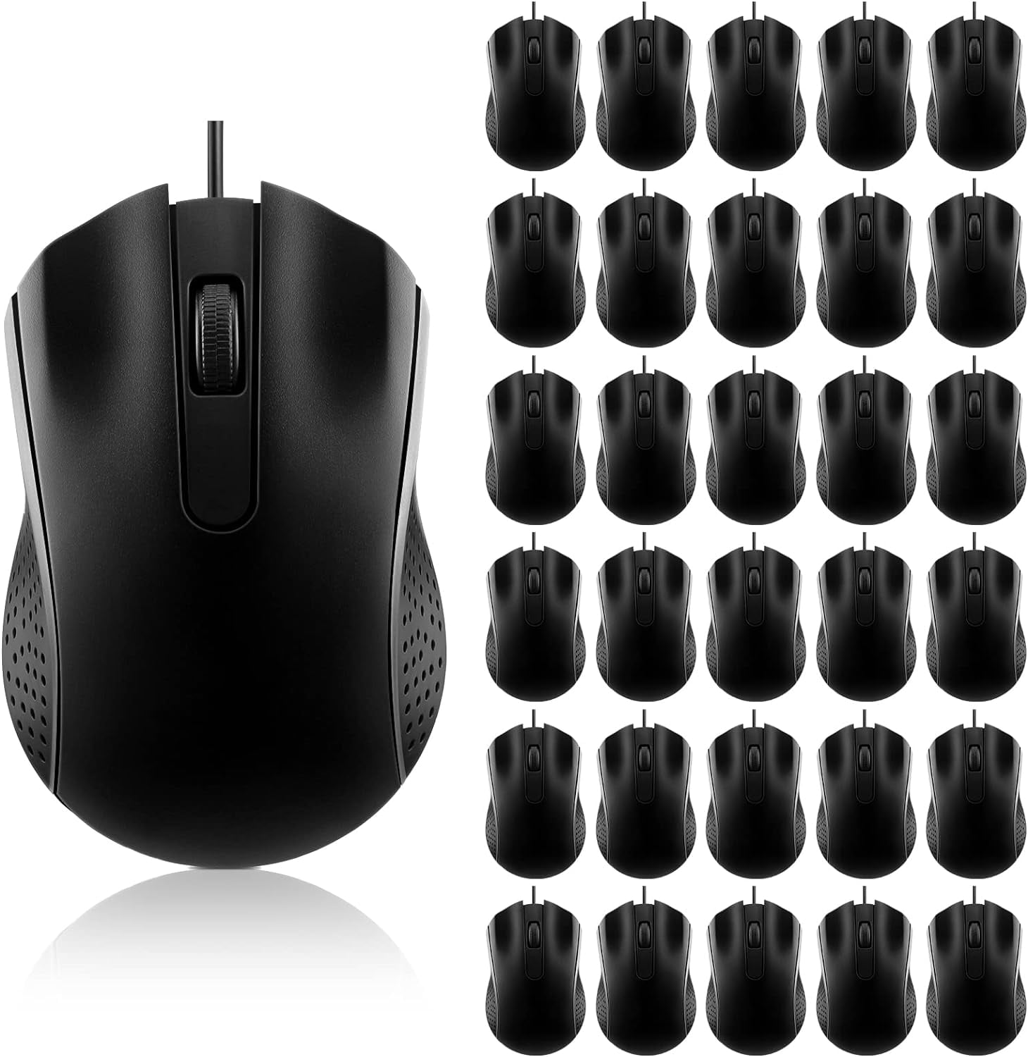 30 Pack USB Wired Mouse 3 Button Corded Computer Mice Bulk USB Mouse ...