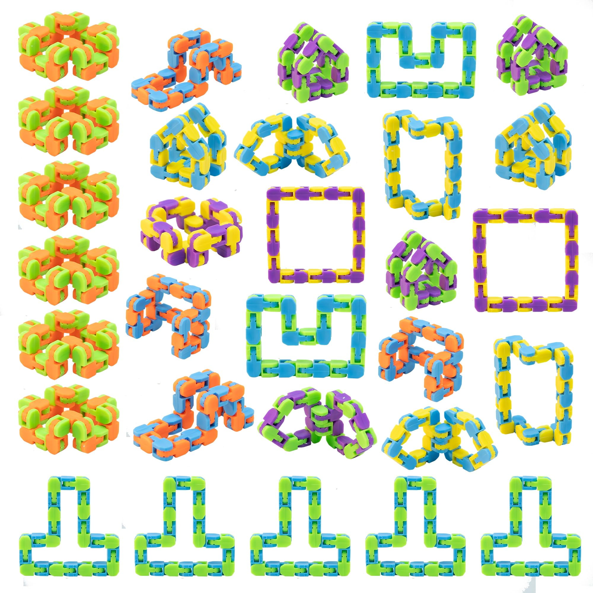 30 Pack Valentines Fidget Toy Wacky Tracks Snap And Click Fidgets ...