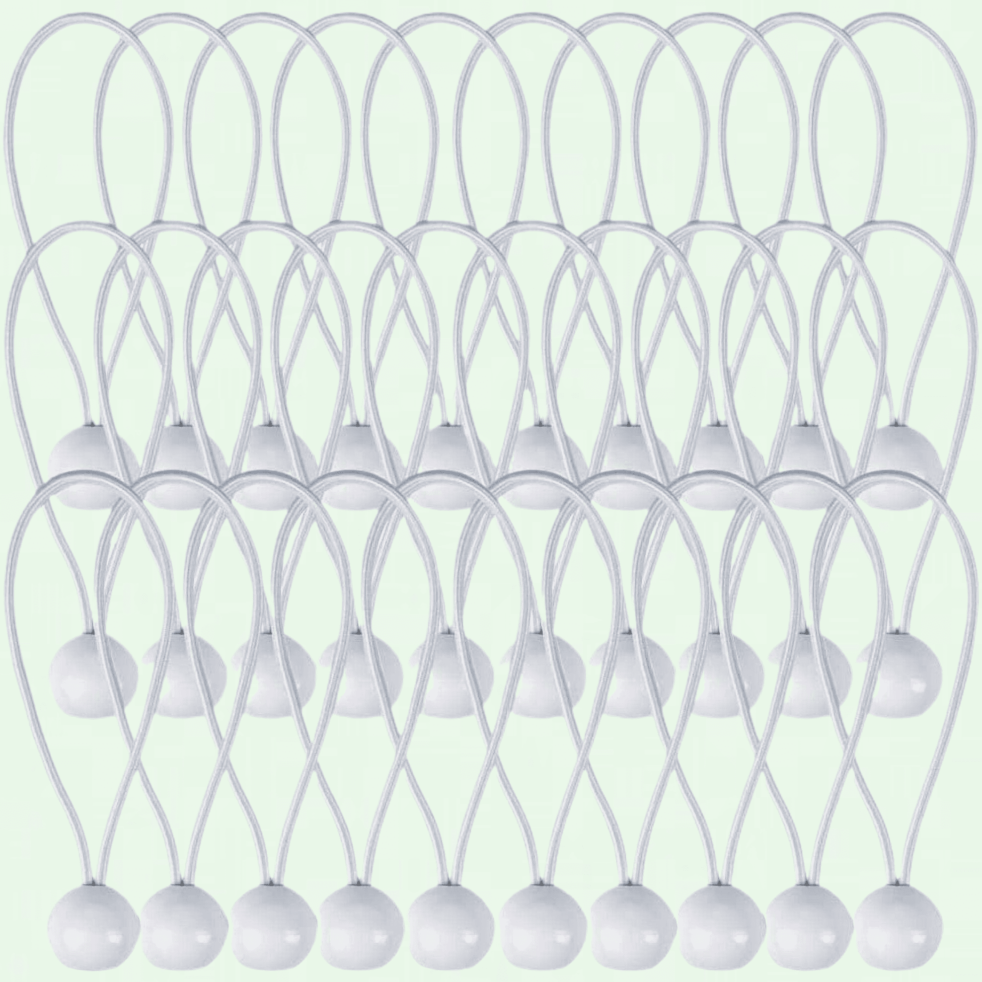30 Pack White Ball Bungee Cords, Heavy Duty 6-inch Tarp Ties Downs ...