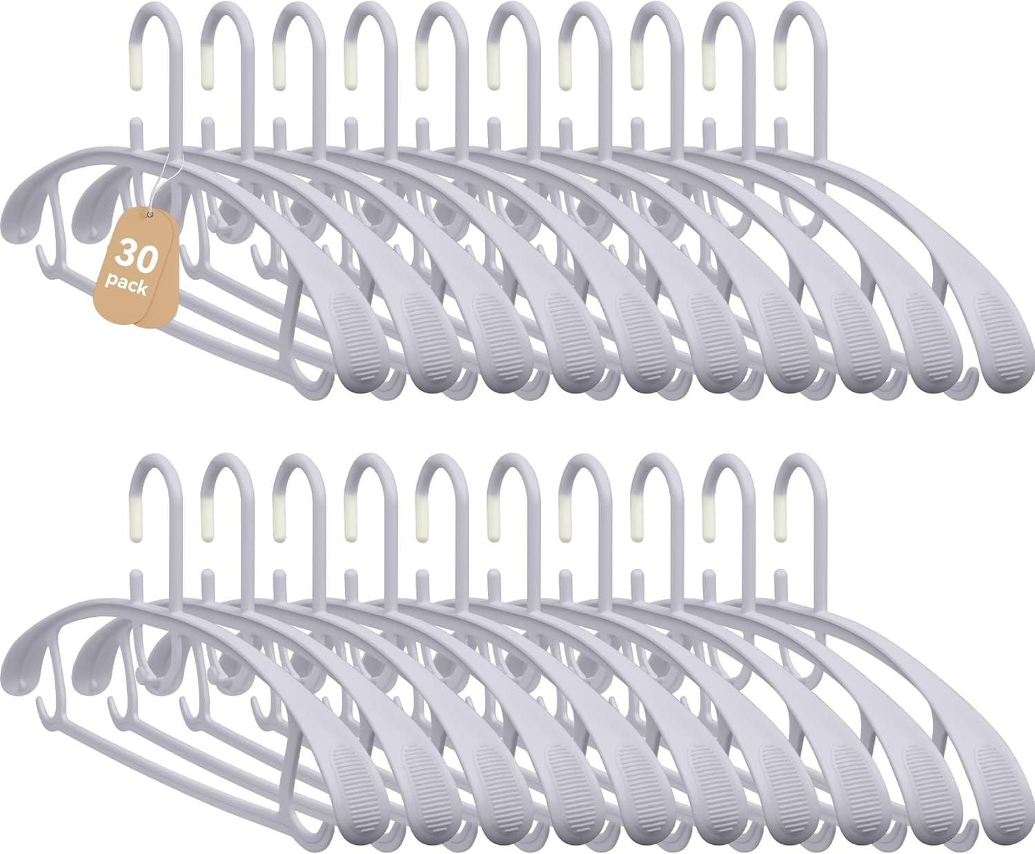 30 Pack Wide Shoulder No Bumps Non-Slip Stackable Rubber Buckle Plastic ...