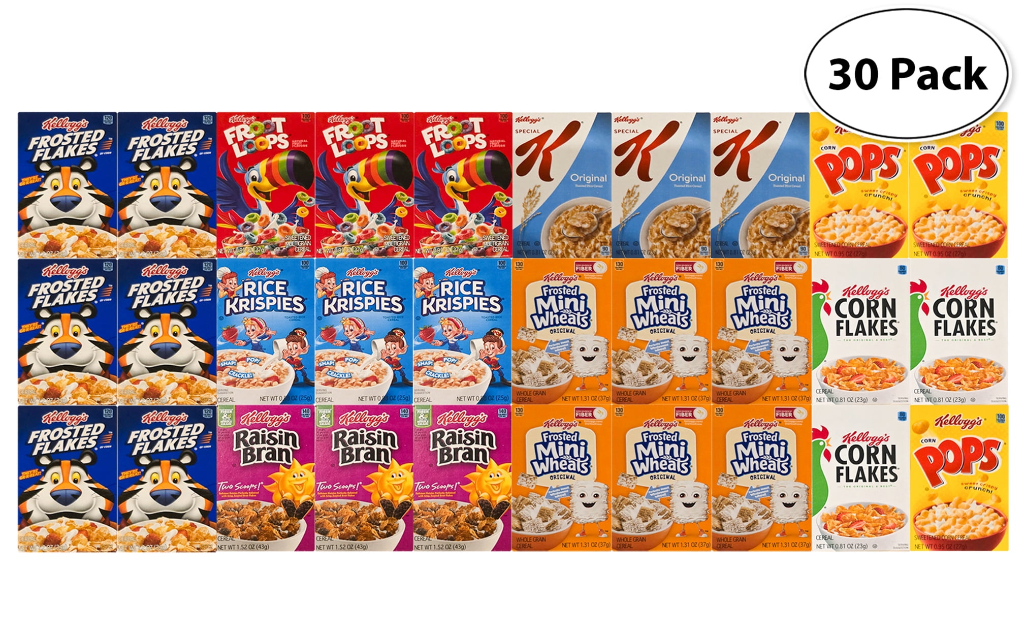 30-Pack of Kellogg's® Assorted Single-Serve Cereal - Walmart.com