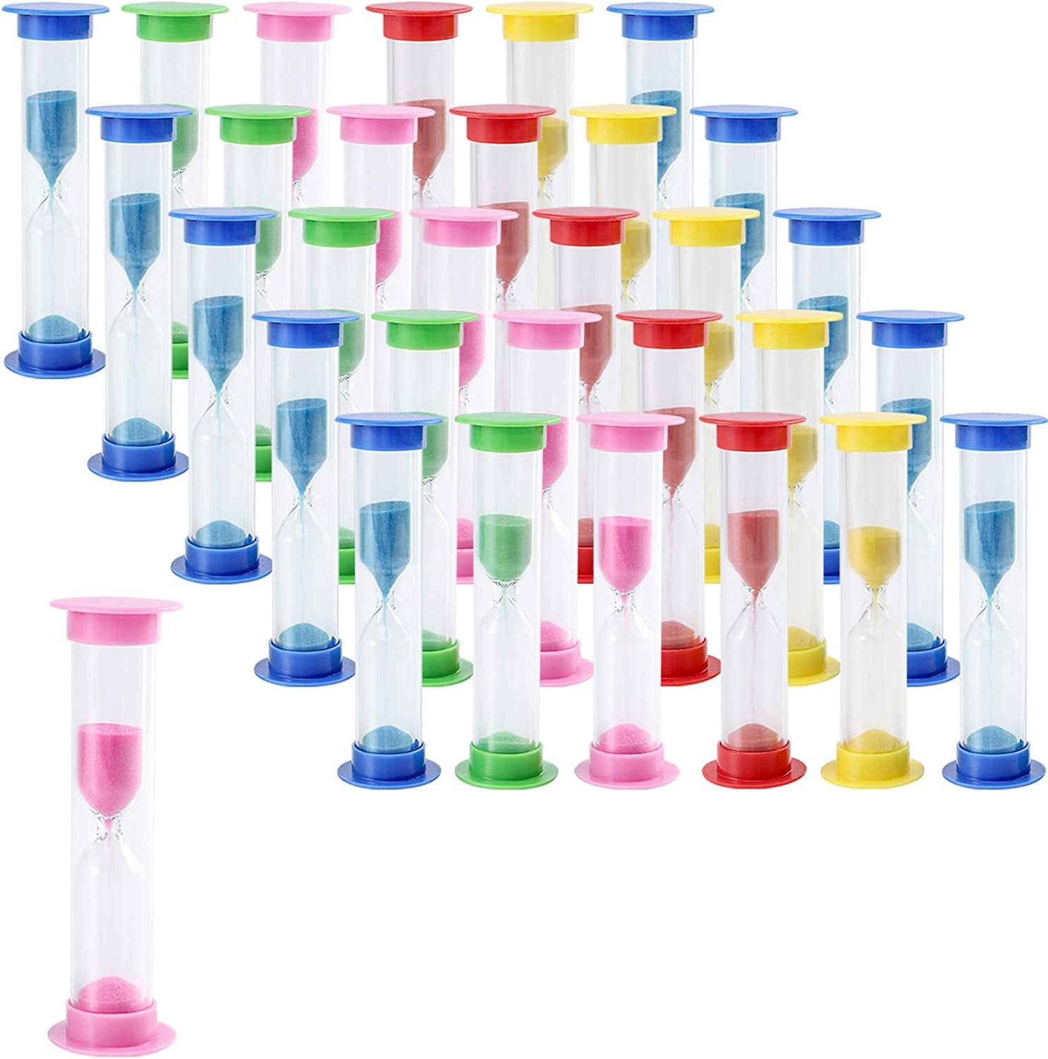 30 Packs 1 Minute Sand Timer, 3.4x1 Inch Hourglass Sandglass Clock ...