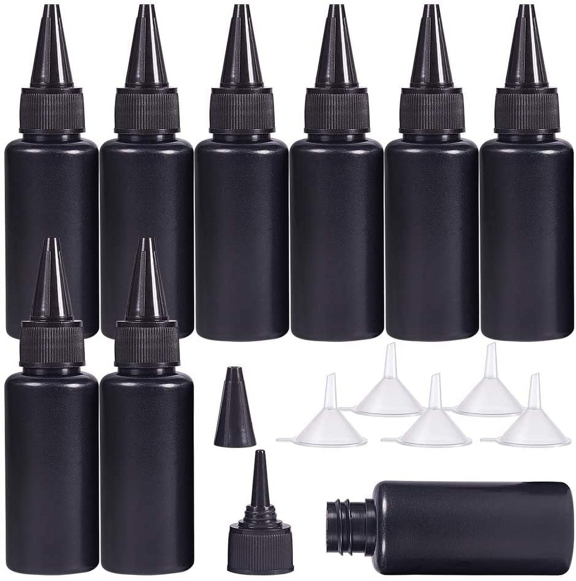 30 Packs 1oz Black Plastic Squeeze Dispensing Bottles UV Glue Bottles ...