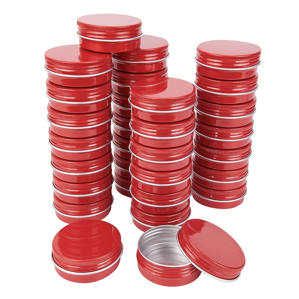 30 Packs 1oz Red Round Tin Cans Screw Top Aluminum Cans for Storing ...