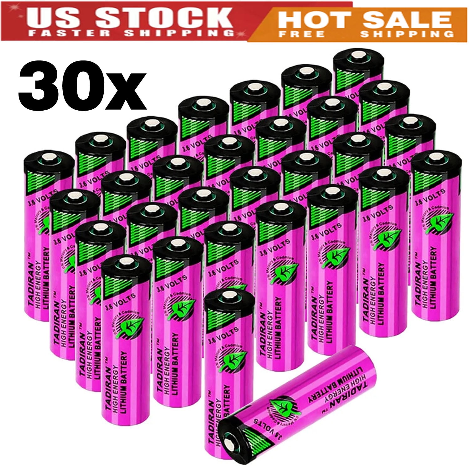 (30-Packs) 3.6V 2400mAh TL-5903 AA Lithium Battery for Tadiran TL-5903 ...
