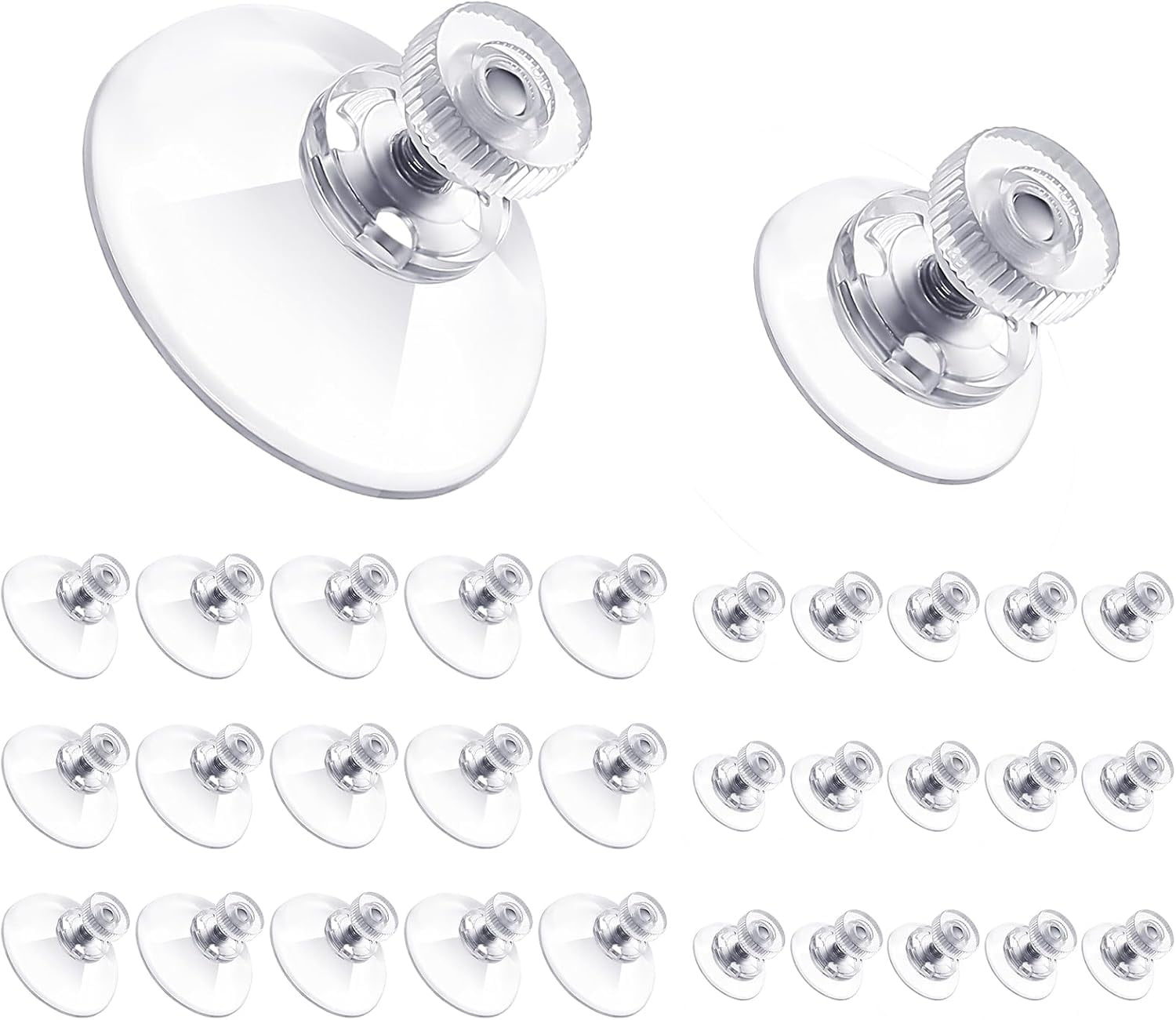 30 Packs Adhesive Suction Cups Bulk with Screws Nut 25mm/40mm Clear PVC ...