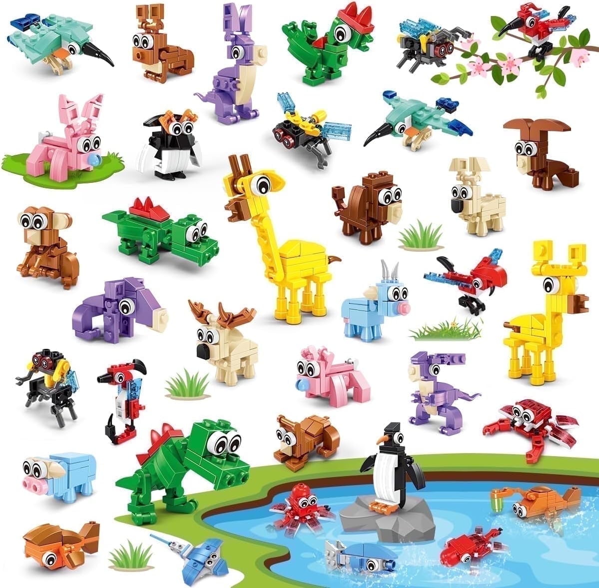 Insoon 30 Packs Mini Animal Crossing Building Block Sets, 810 PCS Party ...