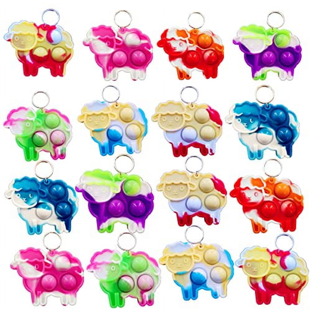 30 Packs Bulk Sheep Push Rainbow Bubble Mini Pop Fidget for Kids - Fun ...