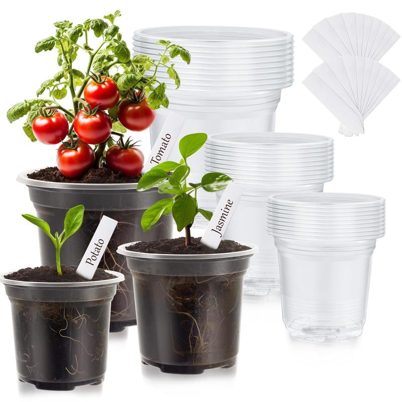 30 Packs Clear Nursery Pots for Plants, 3.5/4/5 Inch Plant Pot for ...