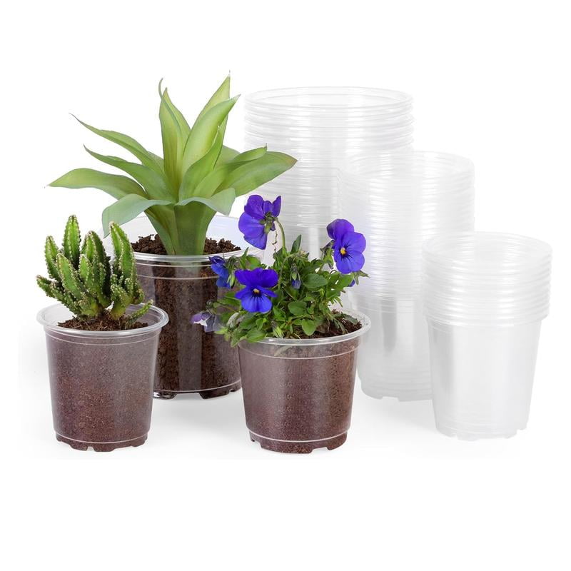 30 Packs Clear Nursery Pots for Plants, 3.5/4/5 Inch Plant Pot for ...
