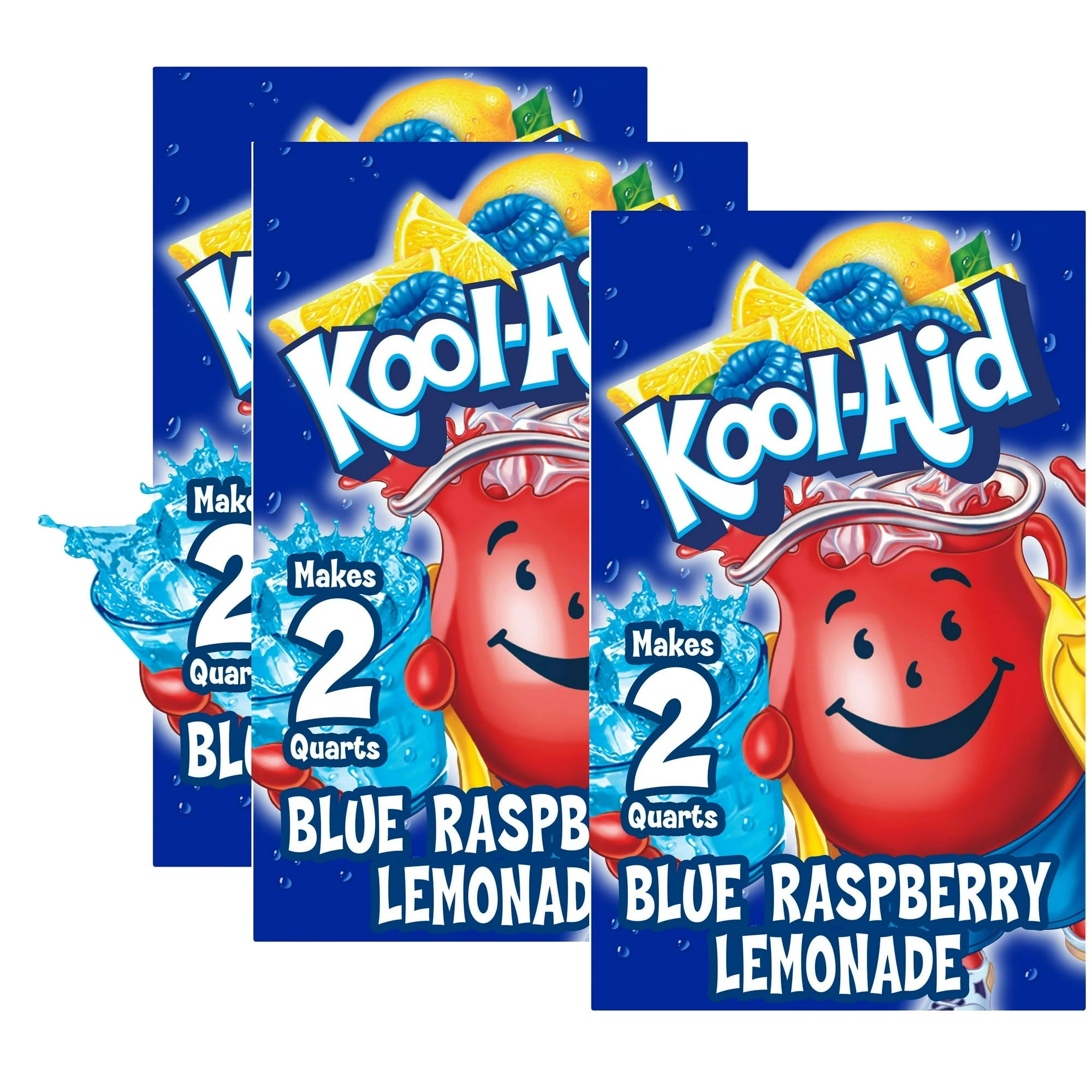 30 Packs Kool-Aid Unsweetened Blue Raspberry Lemonade Artificially Flavored Powdered Drink Mix ...