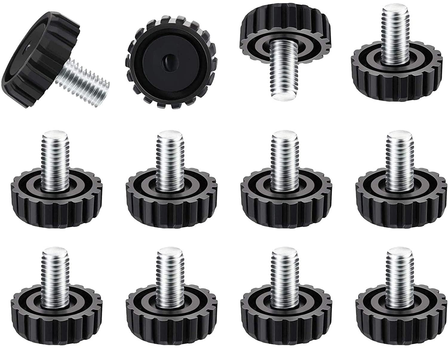 30 Packs M8 Screw on Furniture Glide Leveling Foot Adjustable Diameter ...