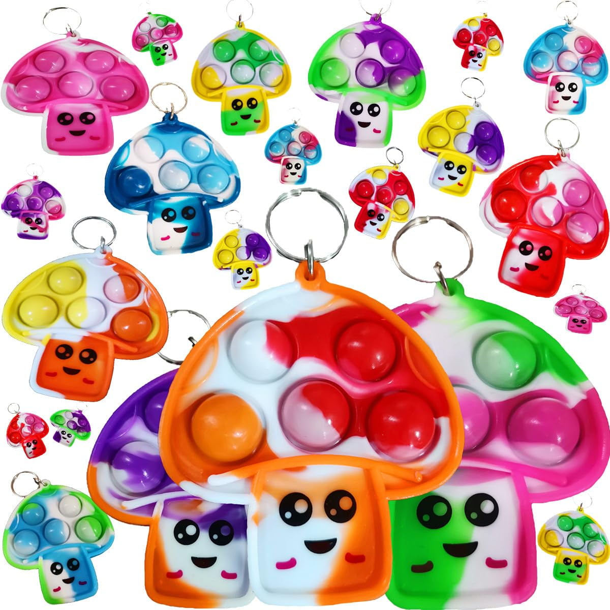 30 Packs Mini Backpack Pop Fidget Bubble Toys, Bulk Mushroom Classroom ...