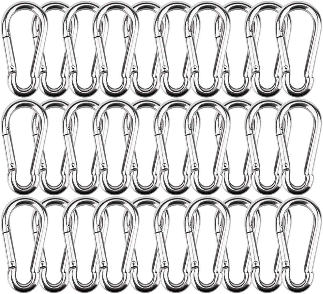 30 Packs Spring Snap Hook M5 1.97inch Stainless Steel 304 Carabiner ...