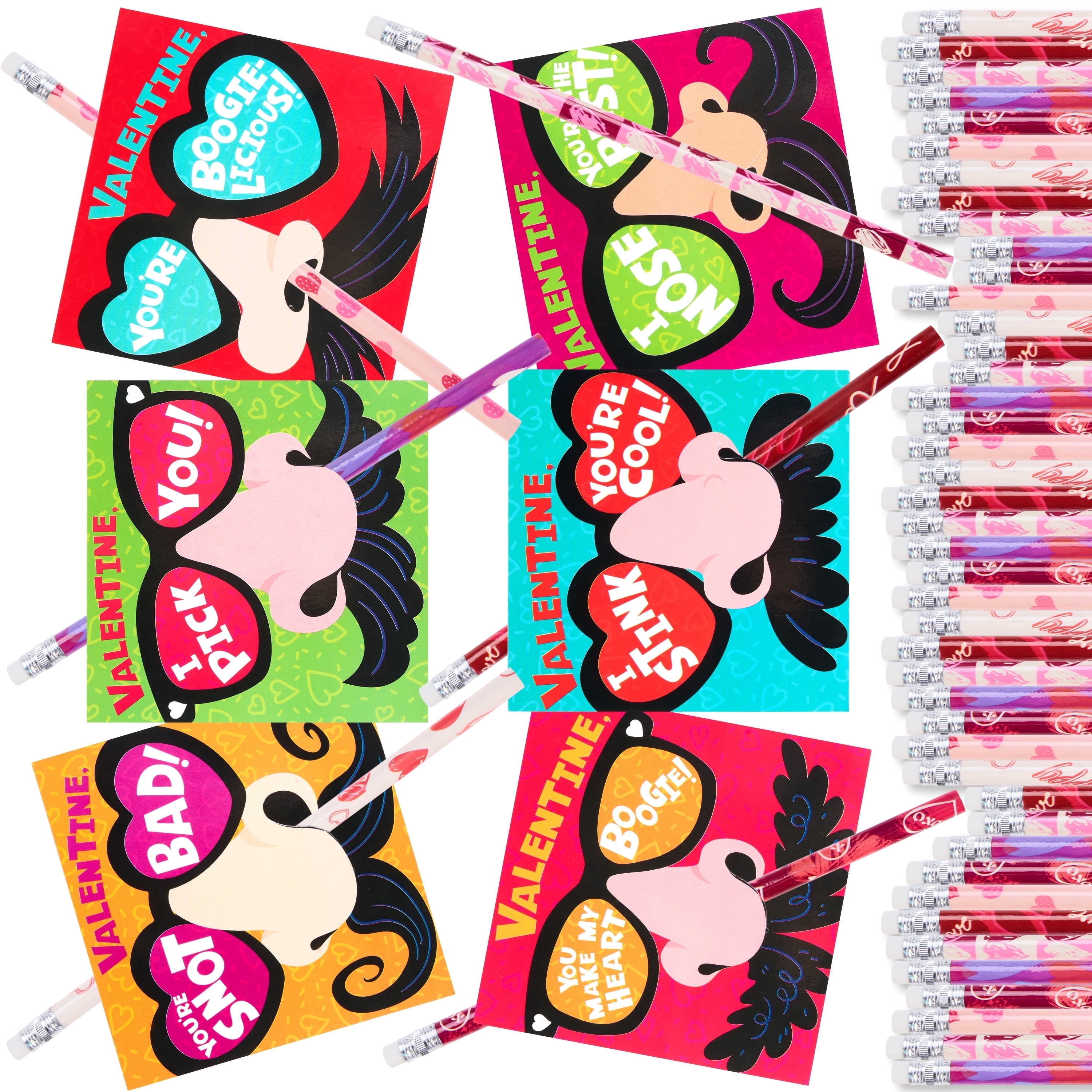 30 Packs Valentines Cards for School,Valentines Pencil Set Valentines ...