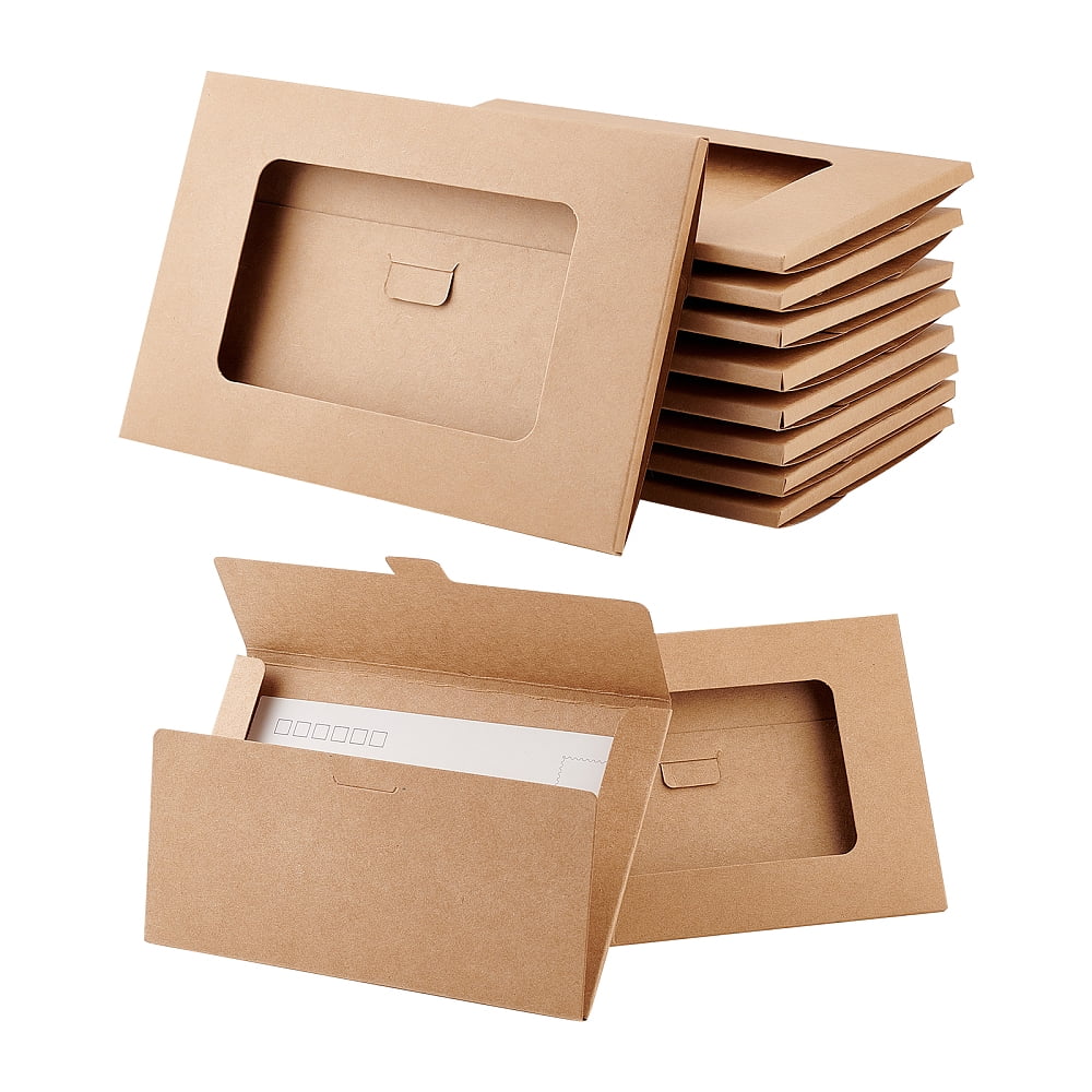 30 Packs Window Gift Card Envelopes Brown Postcard Envelopes Paper ...