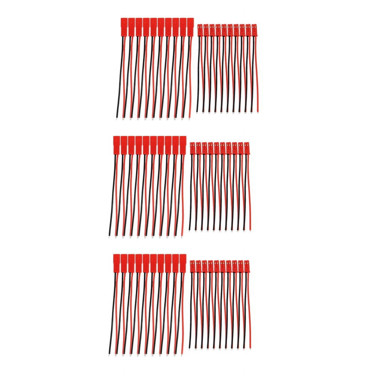 30 Pairs 2 Pin JST Plug Socket Connector M to F 110mm Cable Wire Red ...