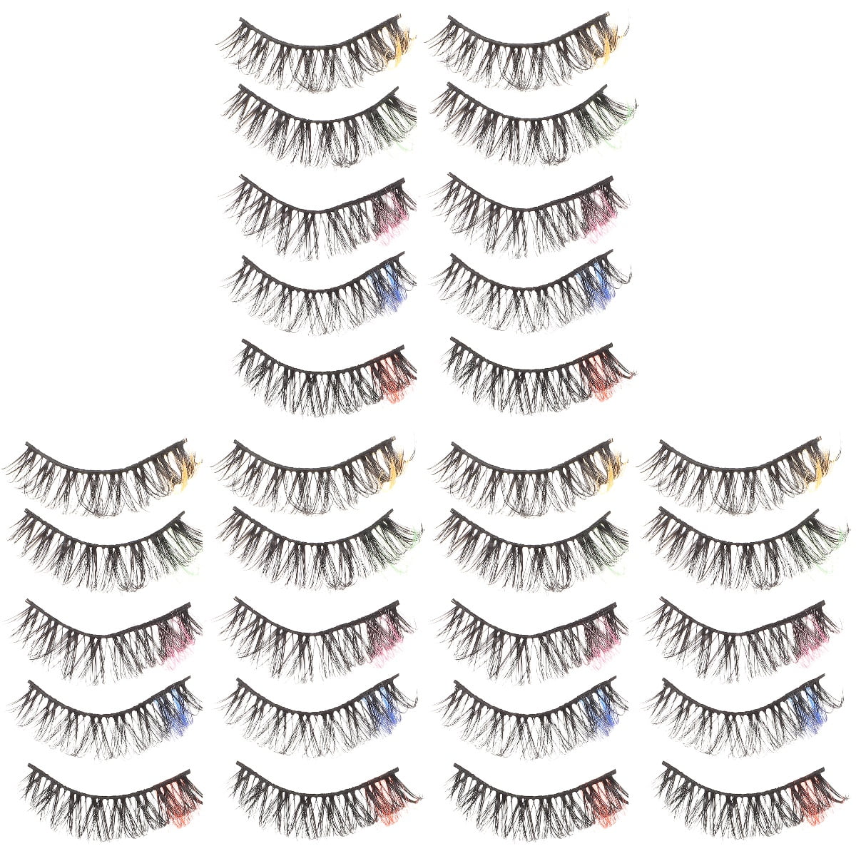 30 Pairs Fake Lashes Lashes with Color Fluffy Colored Lashes Fake ...