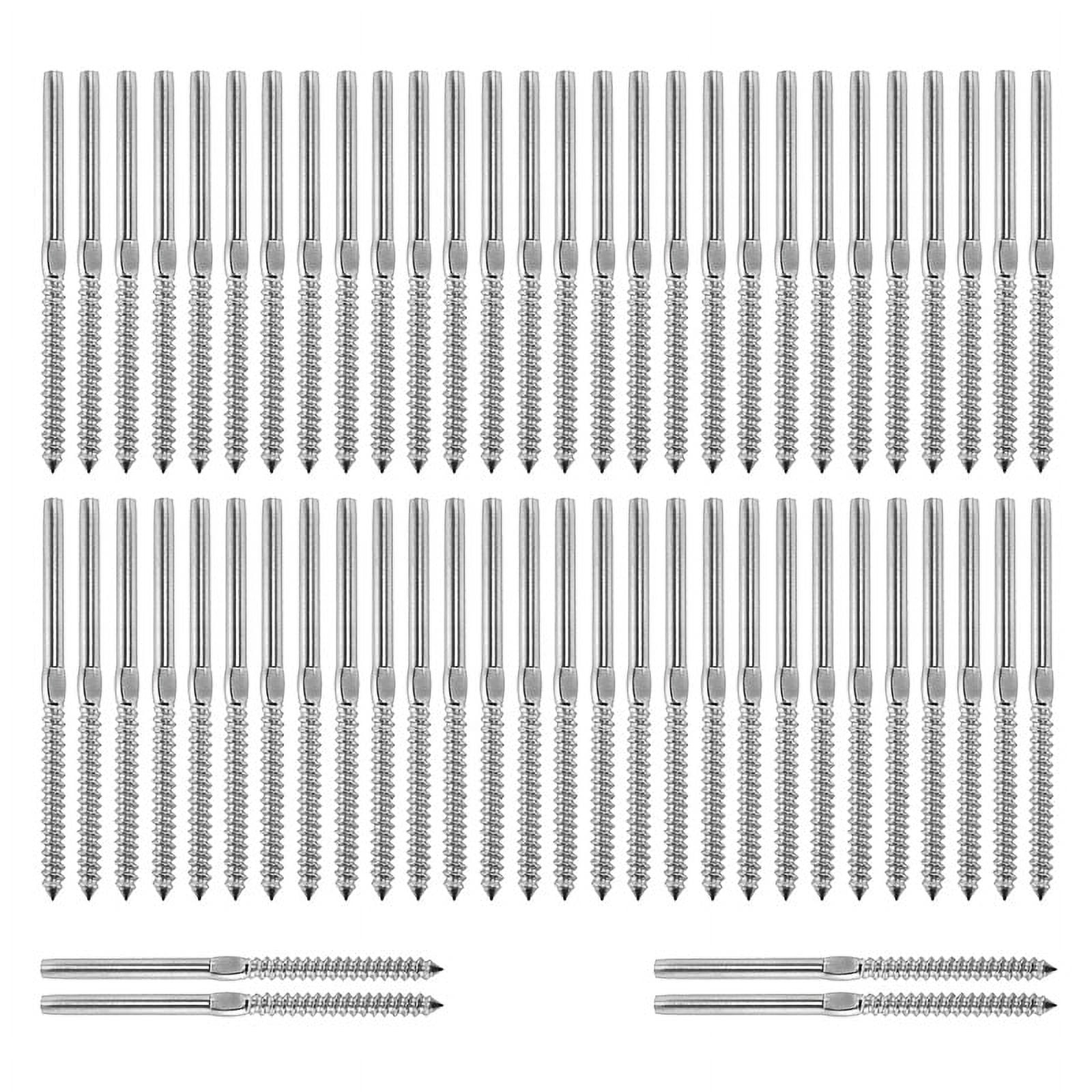30 Pairs Hand Thread Lag Screws for 1/8 inch Cable Railing Stair DeCk ...
