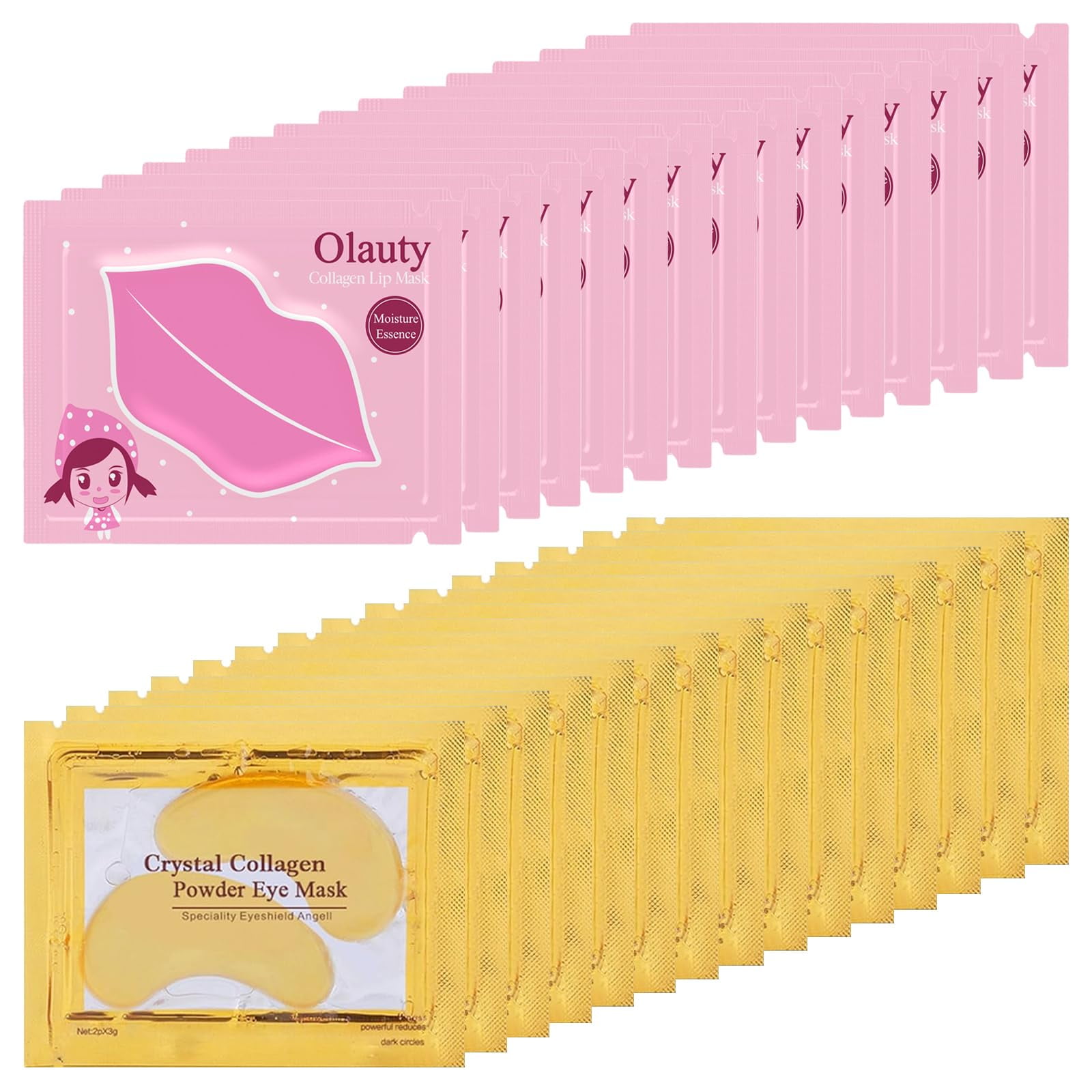 30 Pairs Lip Masks YPF5 & Eye Mask, 24K Under Eye Patches for Puffy ...