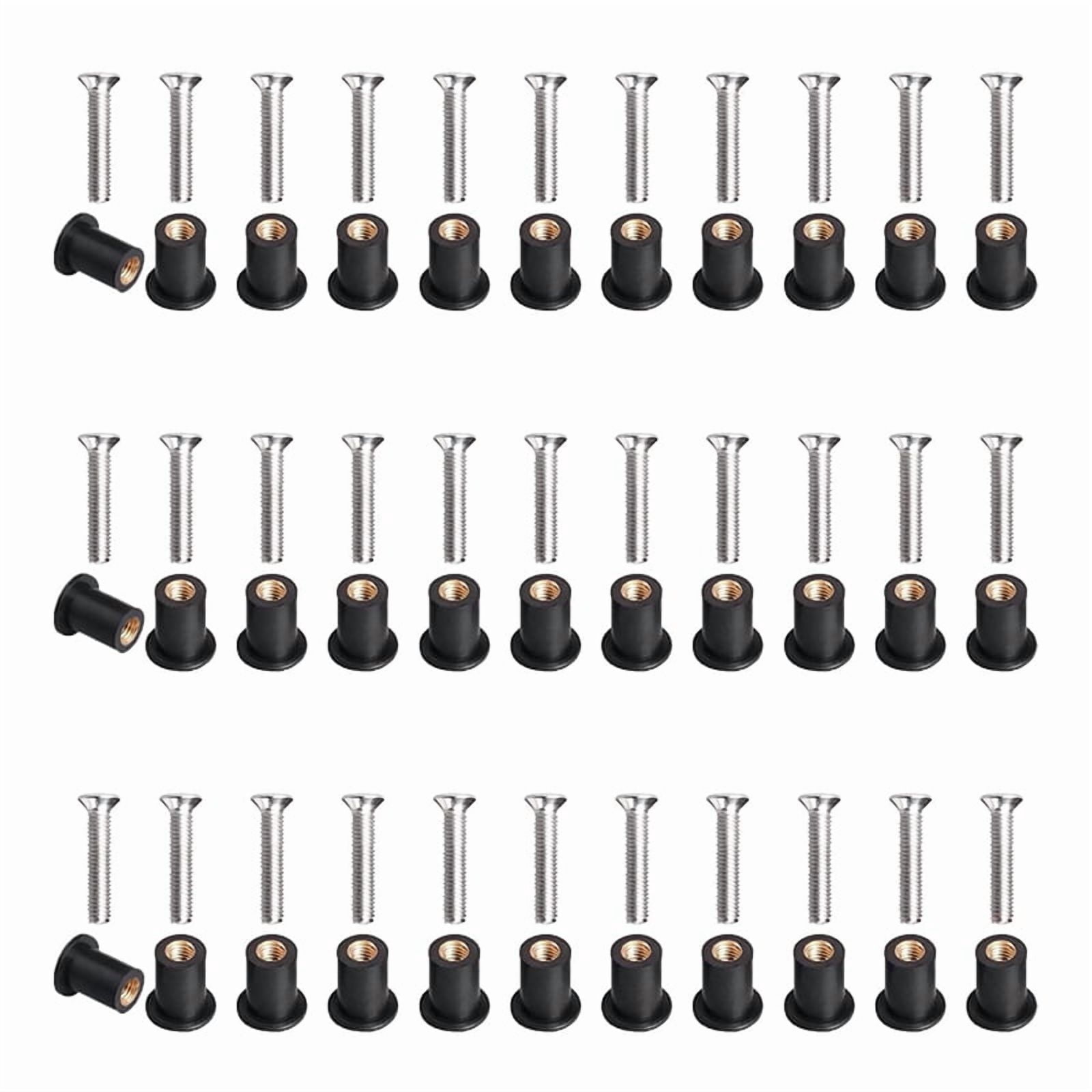 30 Pairs M5 Neoprene Well Nuts with Stainless Steel Crosshead Bolts ...