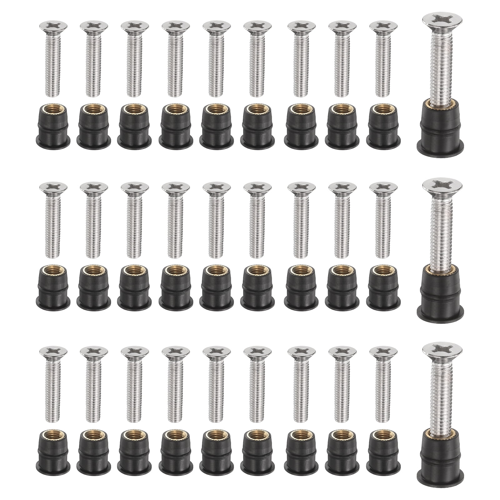 30 Pairs M6 Neoprene Well Nuts with Stainless Steel Screw for Kayak ...