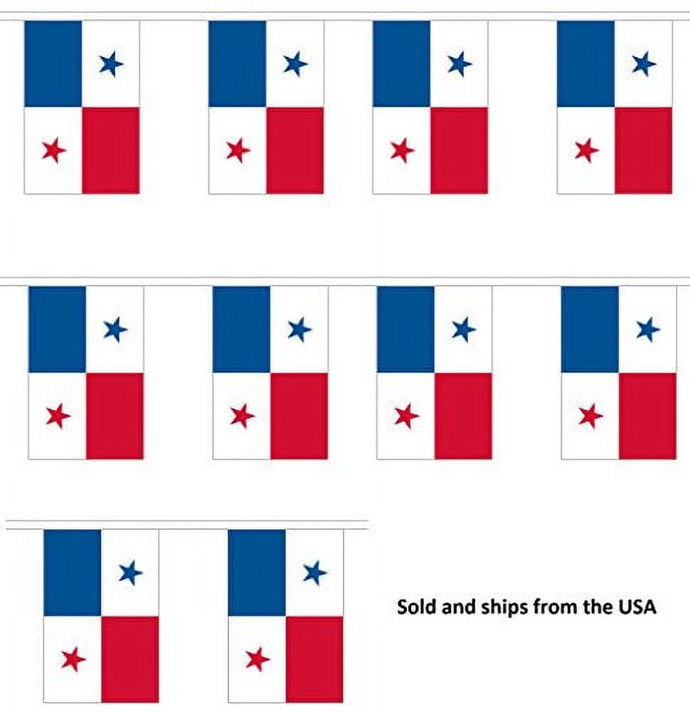 30'Panama String Flag Party Bunting Has 30 Panamanian 6"x9" Polyester ...