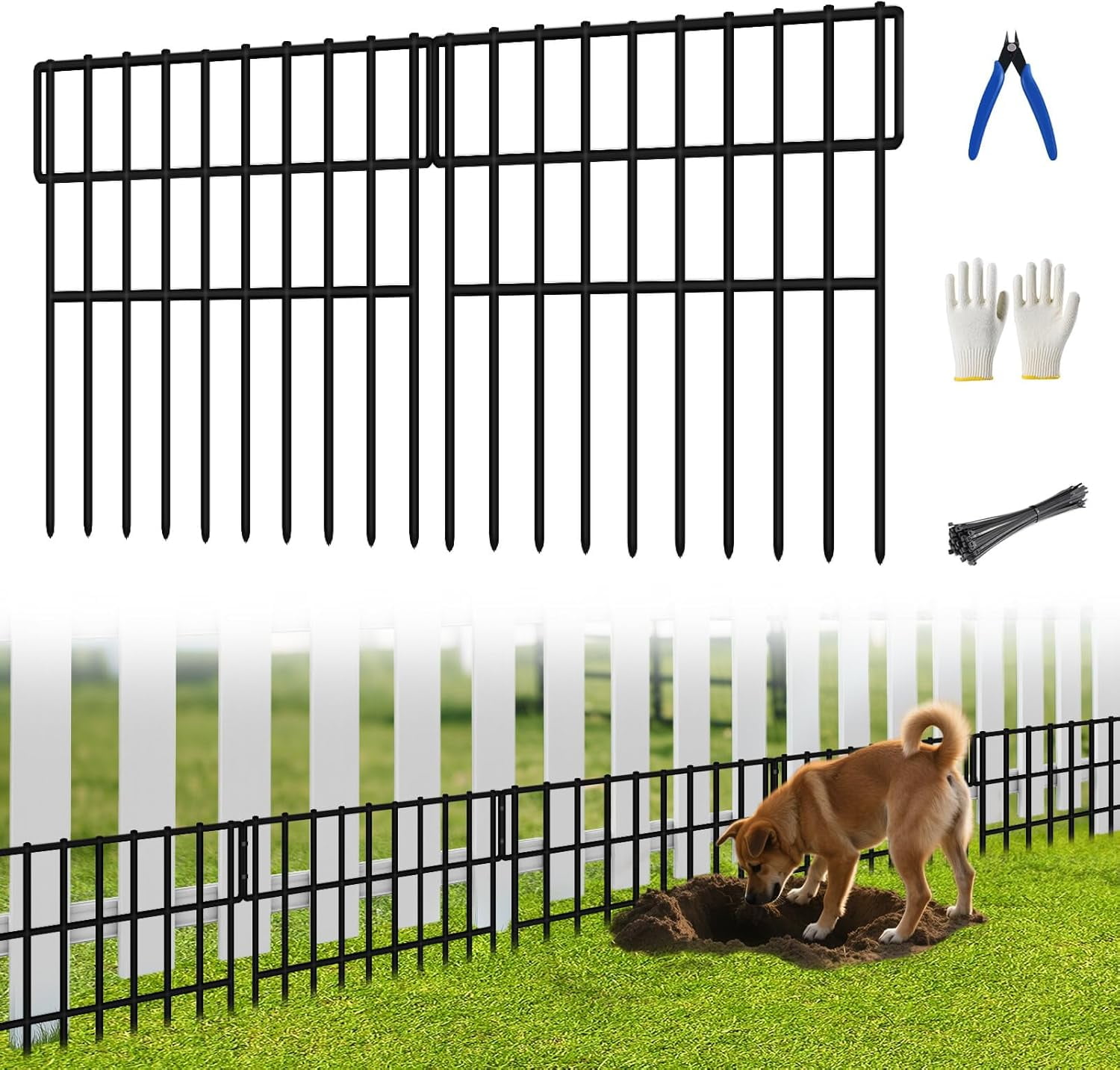 30 Panels Animal Barrier Fence, Garden Fence Animal Barrier No Dig ...