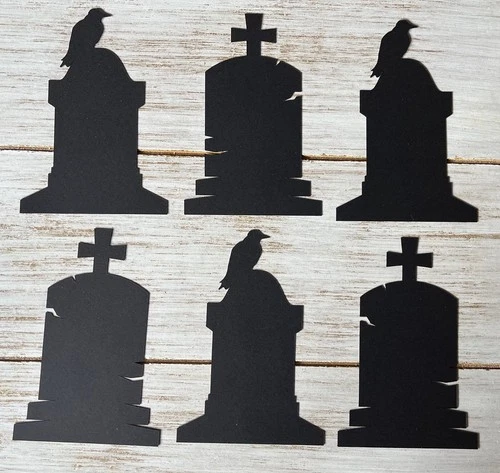 30 Pc Paper Tombstone Cutouts Creepy Scary Table Decorations Halloween ...