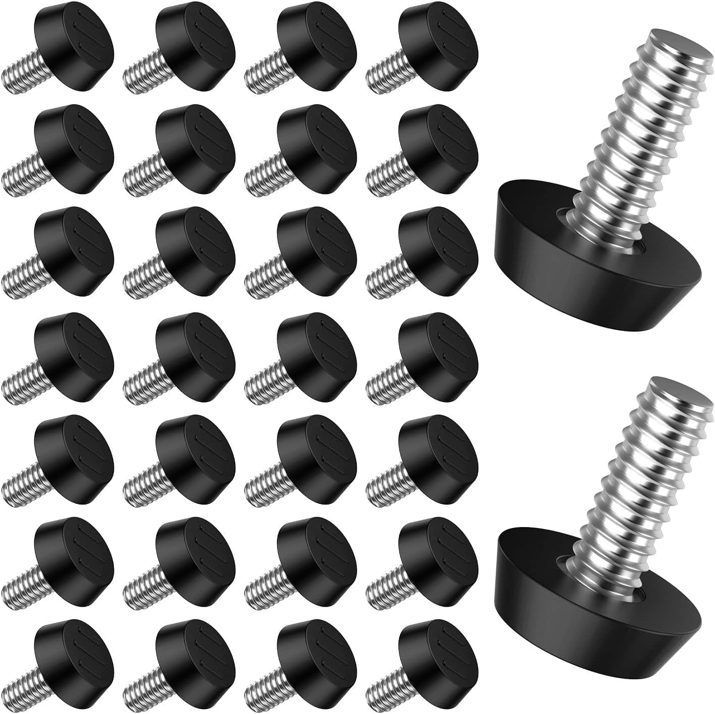 30 Pcs 1/4" Adjustable Furniture Levelers, Steel Glide Feet for Table ...
