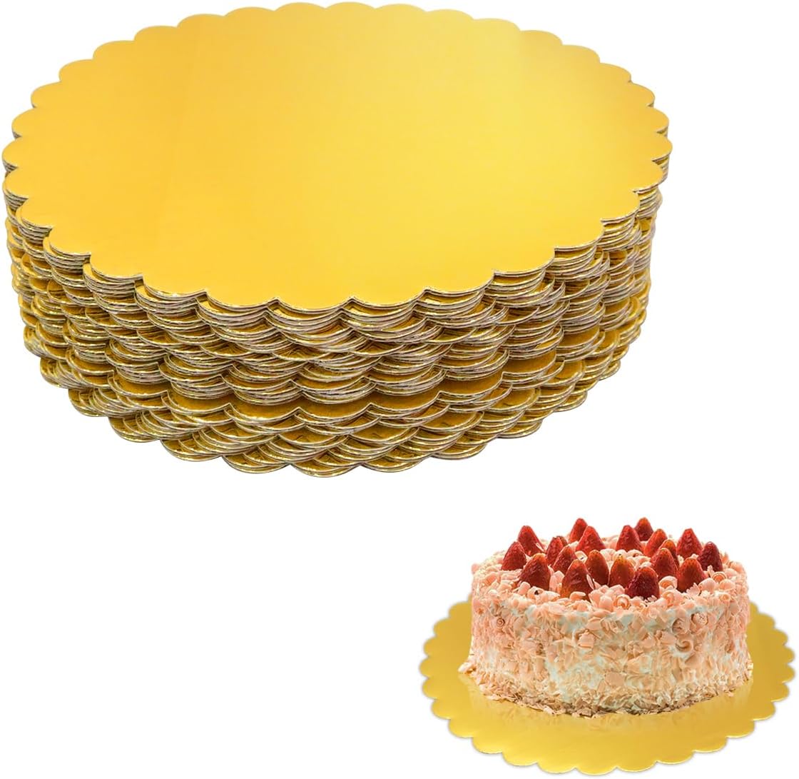 30 Pcs 10 inch Gold Cake Boards Round, Food-Graded Cardboard ...