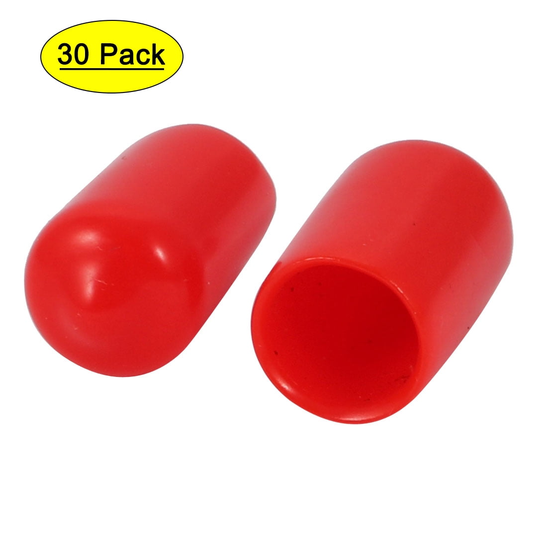 30 Pcs 10mm Inner Dia PVC Vinyl End Cap Bolt Screw Thread Protector Red ...