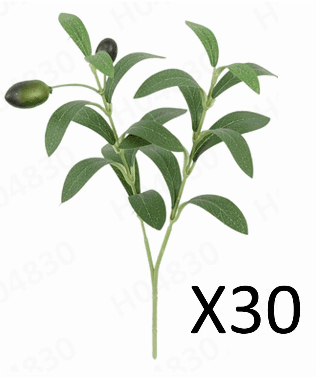 30 Pcs 11.4" Artificial Olive Leaves Stems, Realistic Faux Plants Olive ...