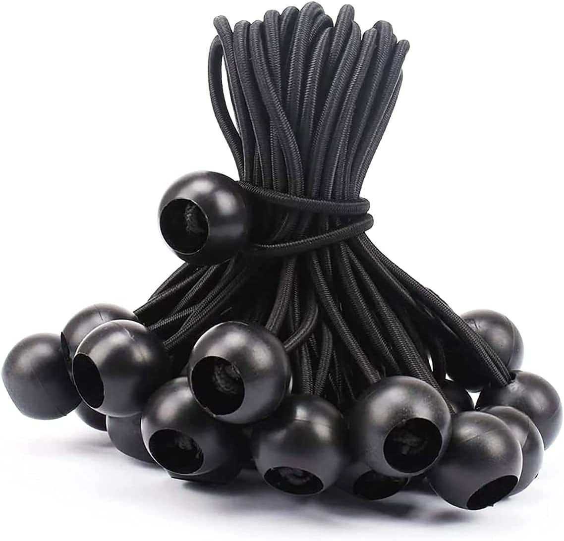 30 Pcs 11 Inches Ball Bungee Cords, Black Heavy Duty Heavyweight Tarp ...