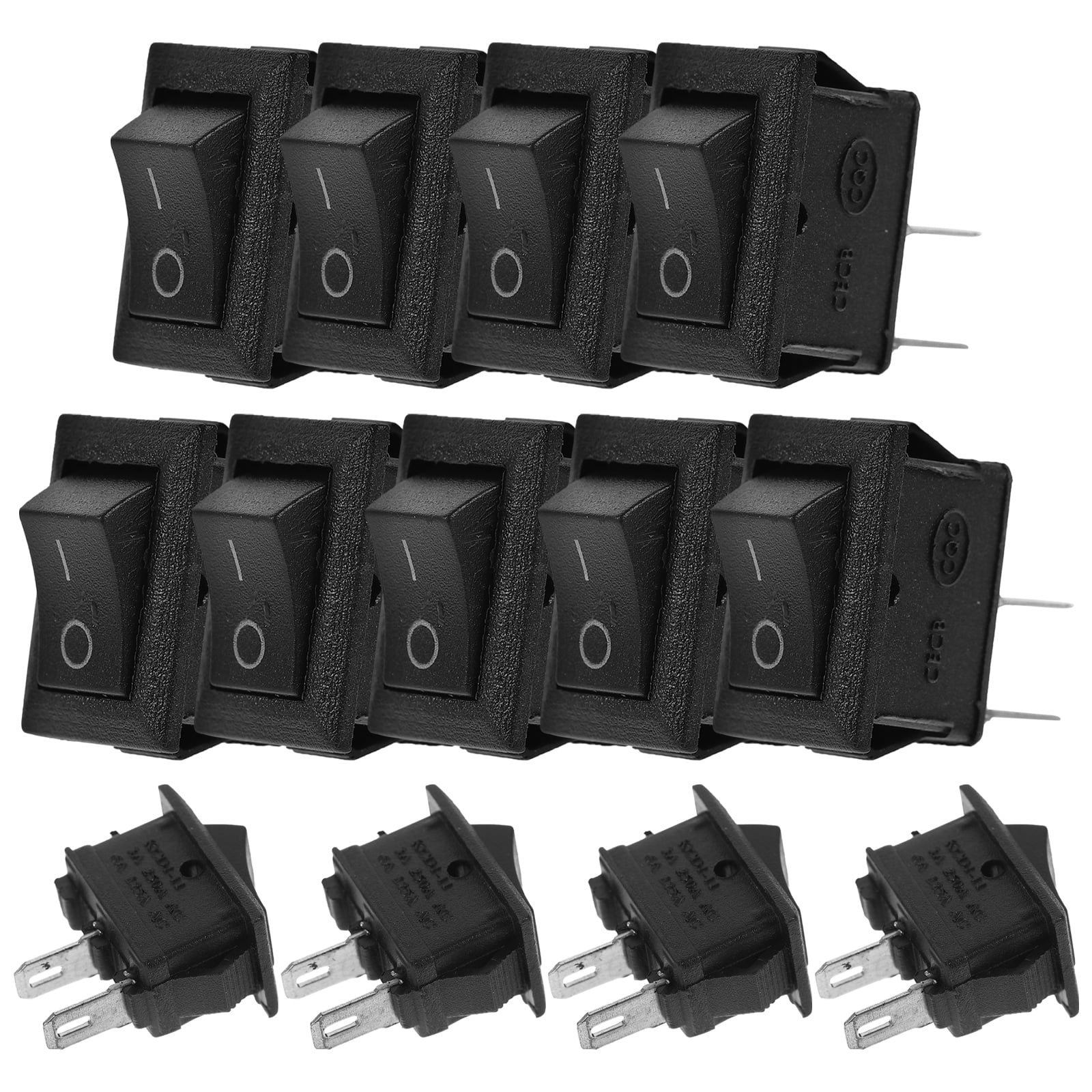 30 Pcs 15x21mm 2 Pin SPST ON/OFF Boat Rocker 3A/250V 6A/125V Snap-in ...