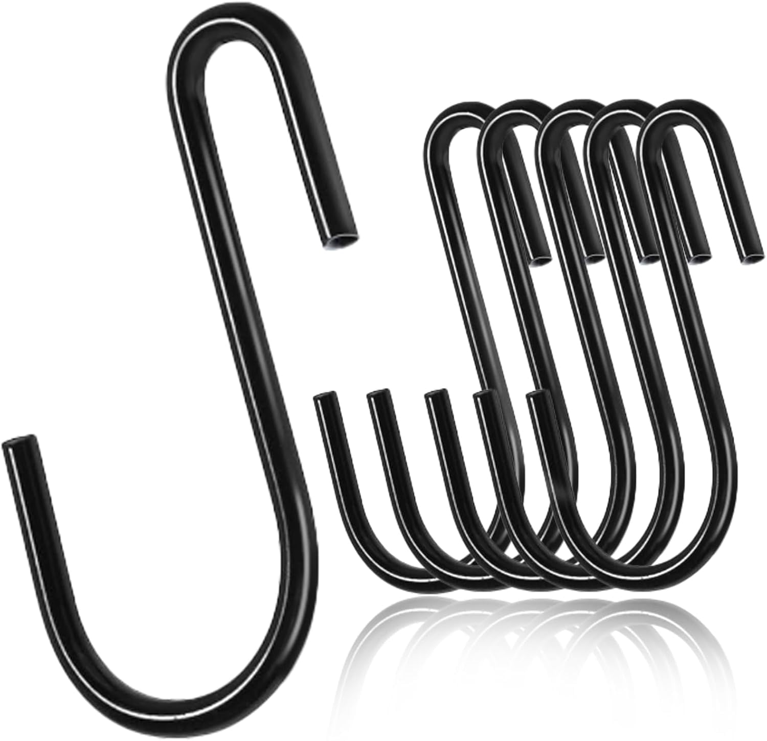 30 Pcs 2.4 Inch(60MM) Heavy Duty S-Shaped Hooks - Black S Hooks for ...