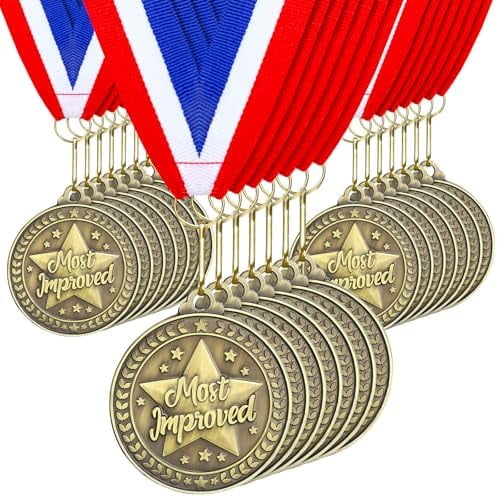 30 Pcs 2'' Award Medals Bulk Gold Winner Medals with Neck Ribbons Metal ...