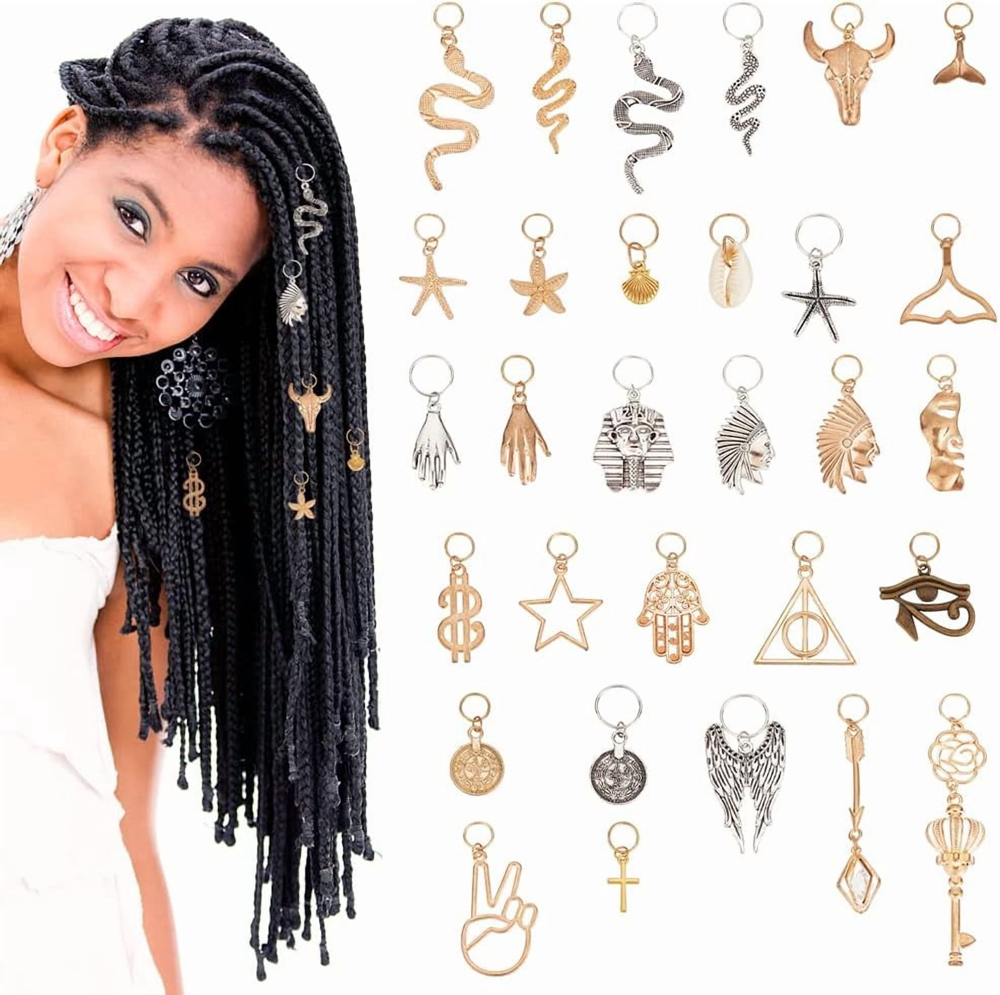 30 Pcs 2 Colors Dreadlock Accessories 30 Styles Hair Cuffs Beads ...