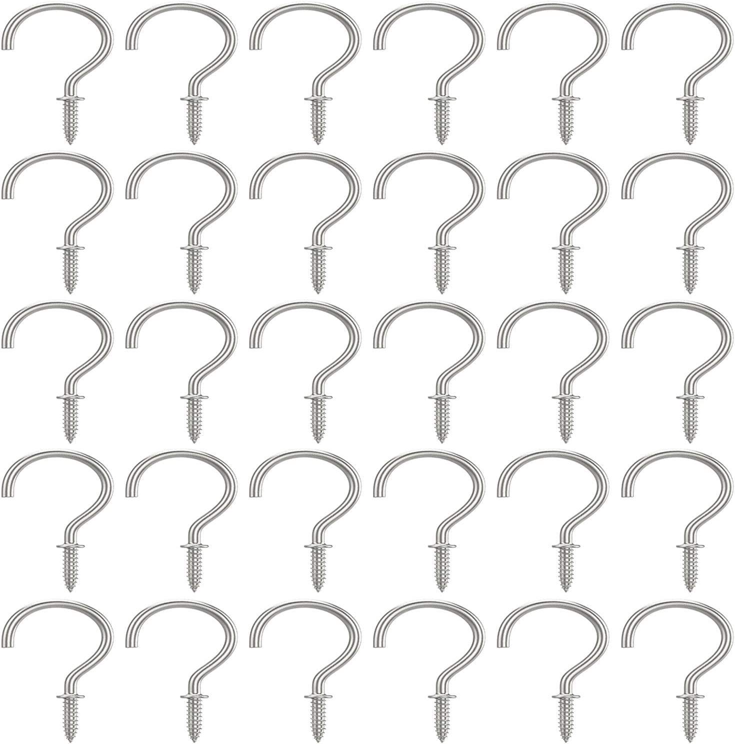 30 Pcs 2 Inch Metal Cup Hooks Ceiling Screw Hooks for Attachment and ...