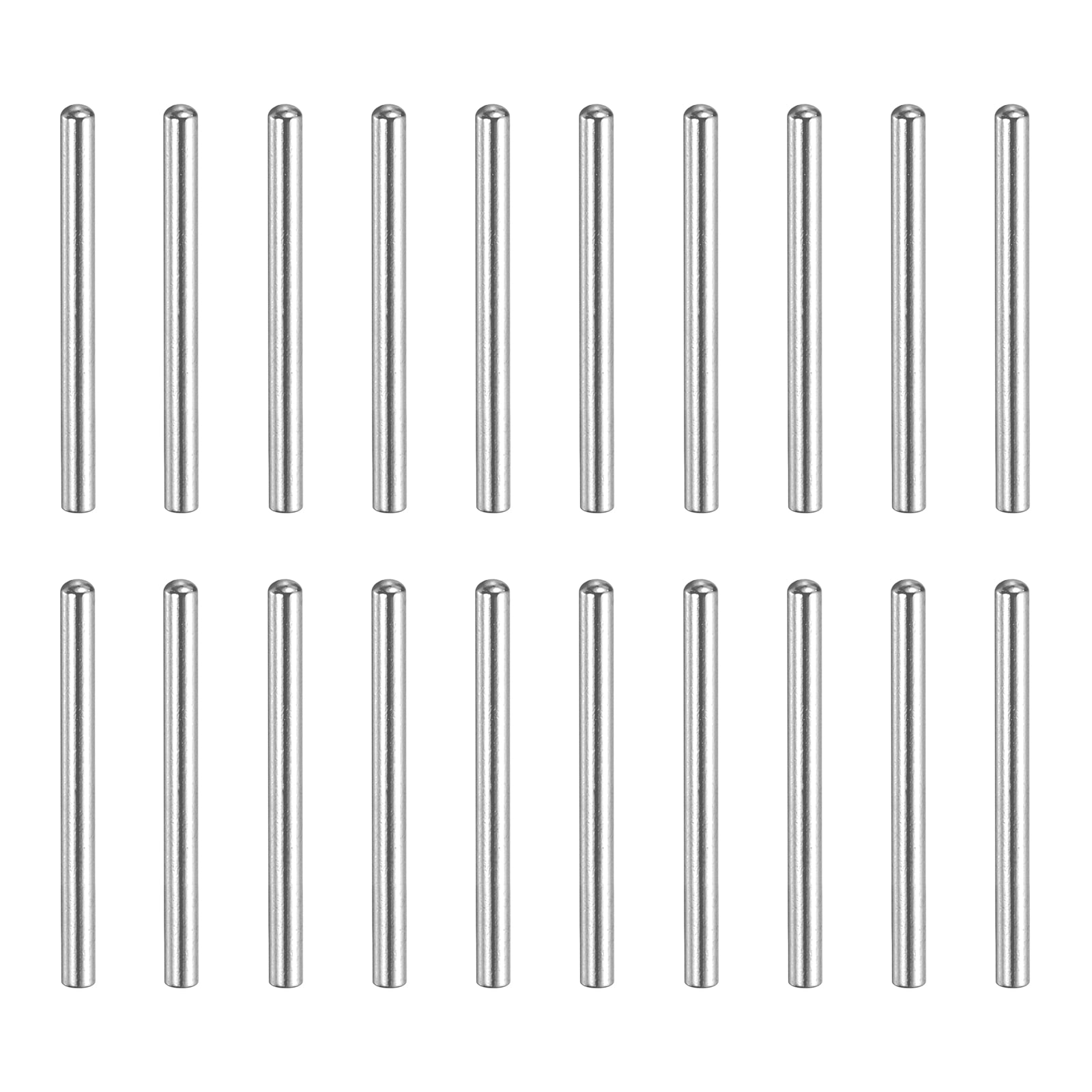 30 Pcs 2x15 mm 304 Stainless Steel Dowel Pins, Round Head Flat ...